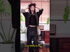Custom Rhinestone Wide Leg Diamond Denim Pants Manufacturer Vintage Distressed Oversized Wash Jeans