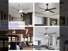 wholesale     ABS Blade Ceiling Fan Remote Control 52 Inch AC DC Indoor Ceiling Fan With Light