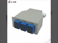 China 12SC Duplex Din-rail Mount Fiber Patch Panel with IP20 protection 2x rear entries (PG 11 cable gland) for sale