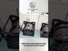 Industrial Electric CAT6 SF/UTP Network Cord Retractable Cable Reel with 8 Channel Shielded SFTP and 4x16A Signal Sockets