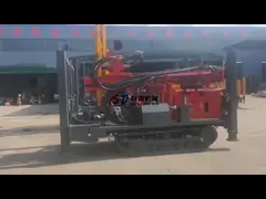 China Rotation Torque Rubber Crawler Mounted Drilling Rig 200 Meters Depth for sale
