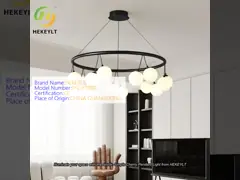 China Nordic Simple Creative Cherry Pendant Light Showroom Living Room Dining Room Ball Black Glass LED Light for sale