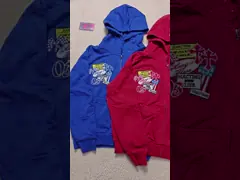 Custom Streetwear Men Heavyweight 420 gsm Distressed Embroidery Cotton French Terry Rhinestone Hood