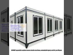 Customizable Expandable Container House with Steel Frame and EPS/PU/Rock Wool Sandwich Panel Layout