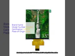 China 3.5 Inch TFT LCD Display 320x480 Resolution MCU LCD Display 300 Nits for sale