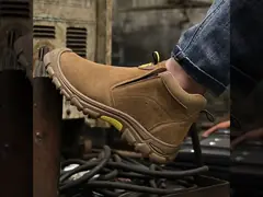 Anti-Static Shoes, Breathable Solid Outsole, Suede Leather, Steel Toe, Puncture-Resistant, Men’s Sum