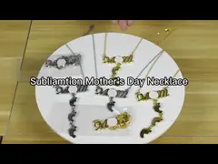 China Mothers Day Gift Mom Necklace Sublimation Footprint Necklace Personalised Necklace For Mum And Baby for sale