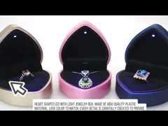 China Velvet Engagement Ring Jewelry Packaging Boxes Heart Shaped With LED Light for sale