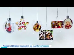 China Customized Photo Christmas Ornaments Transparent Plastic Snowflake Christmas Sublimation Ornaments for sale
