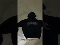 Custom Rhinestone Hoodie Acid Washed Fleece Heavyweight Distress Sun Faded Oversized Streetwear Hood
