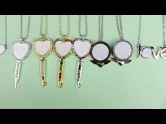 China Oval Shape Sublimation Photo Necklace With Aluminum Insert Custom Photo Printing Sublimation Metal Necklace for sale