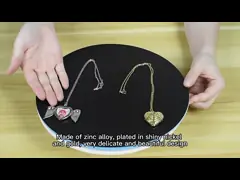 China Custom Sublimation Angel Wings Heart Locket Pendant Necklace Personalized Locket Necklace for sale