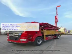 2020 37m SANY Used Concrete Pump Truck Diesel Power boom pompa