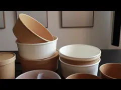 China Custom Printing Food Packing Round Kraft Take Away Salad Paper Bowl Disposable Paper Bowls With Lid for sale