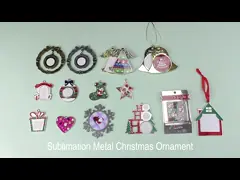 Cina Sublimazione rotonda corona bianca metallo ornamento appeso sublimazione decorazioni natalizie in vendita