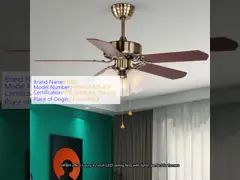 Ventilatore da soffitto di lusso decorativo per la casa con cerniera Oem Odm da 42 pollici con luce