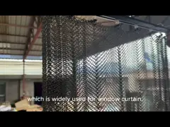 Gold Color Facade Decorative Metal Coil Drapery Spiral Weave Curtain