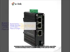 Mini Industrial 3-Port 10/100/1000T 802.3at PoE + 1-Port 100/1000X SFP Ethernet Switch with 12~48VDC Input and Voltage Booster