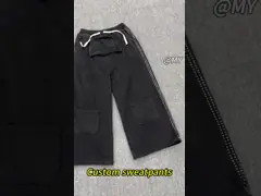 Custom logo Baggy Sweatpants 100% Cotton Fleece Pant Rhinestone Sweats Pants Wide Leg Flared Baggy S