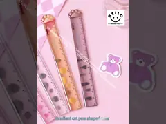 China Twingo Cat Claw Ruler Student Creative Stationery Gradient Color Plastic Ruler for sale