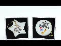 Different Shapes Sublimation Ceramic Christmas Ornaments  Blank Ceramic Ornaments