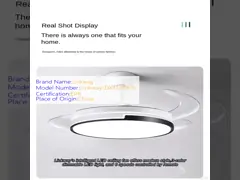 China Factory Intelligent Led Ceiling Fan Modern Decorative 3 Color Led Light Smart Remote Control Invisible Ceiling Fan for sale