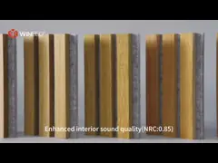 China Black Oak Acoustic Wooden Slat Wall Panels 600x2400mm 0.85 NRC Sound Absorption for sale