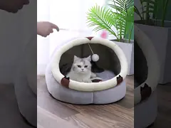 China Semi Enclosed Bed For Cats Sleeping Warm Winter Cat Sleeping House Recyclable Pet Nest for sale