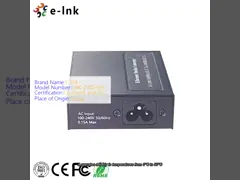 1x10/100BASE-T to 2x100BASE-X SFP Media Converter with Built-in Power Supply