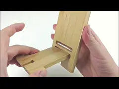 China Desktop Sublimation Wooden Cell Phone Stand With Charging Hole Custom Wooden Mobile Phone Stand for sale