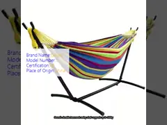 Black Hammock Swing Chair with Durable Iron Tube Frame and Up To 180kg Weight Capacity