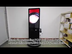 43-inch Oortelefoon Printer AI Interactieve Touchscreen Kiosk met QR-codescanner Camera