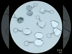 China Blank Sublimation Keychain Mirror Photo Pocket Compact Mirror for sale