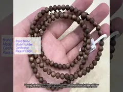 Printing Accepted Agarwood Healing Wristband with Gold/Silver Design