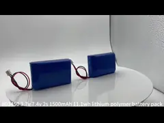 Rechargeable li polymer battery 803450-2s 7.4v 1500mAh battery pack