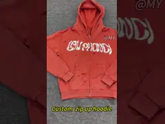 Factory Vintage Sun Faded Washed Thick Cotton Hoodies Custom Logo Men Distressed Oversized Fit Zip u