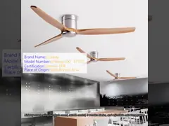 Cina Ventilatore di soffitto intelligente Flush Mount Smart Remote Control 3 Legno lame Ventilatore di soffitto in vendita