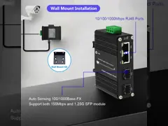 Mini Industrial 2-port 10/100/1000Base-T + 2-port 100/1000Base-X SFP Ethernet Switch