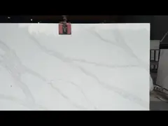 China OLK7063 New Style Calacatta With Natural Grain Pattern Book Match Quartz Surface for sale