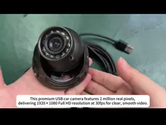 Cámara para coche USB 2MP HD con visión nocturna infrarroja y carcasa metálica tipo domo para monitorización