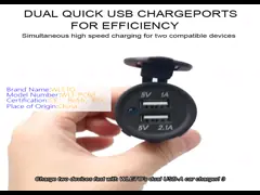 Dual USB-A Socket 3.1A Waterproof 12/24v USB Car Charger