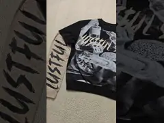 High Quality Custom Heavy Cotton DTG Printed Men's Double Layer Long Sleeve T-shirt Screen Printed D
