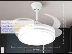 China Factory 42 Inch Modern Indoor Decorative Retractable Ceiling Fan with LED Light Reversible DC Motor 3 Blades for sale