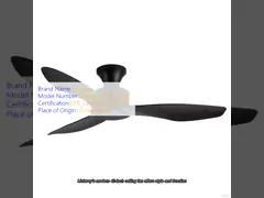 Factory Modern 42 Inch ABS Ceiling Fan with Wood Color Black Blades and White Motor Remote Control No Lamp AC Motor