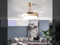 2025 Modern LED Ceiling Fan Light for Home and Restaurant Bluetooth Mute Simple Invisible Iron Chandelier 220V
