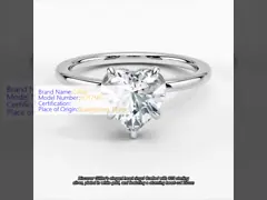Engagement Bands or Rings Elegant White Gold Plated Heart Ring for Women's Jewelry