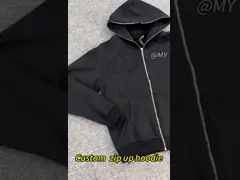 Streetwear Full Face Zip up Hoodie Custom Manufacturer Boxy Crop Oversized Fit French Terry Rhinesto