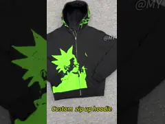 China OEM Fashion High Quality Custom Reflective Print logo Clothing Manufacturers Oversized 100 Cotton Full Zipper Hoodie for Men for sale