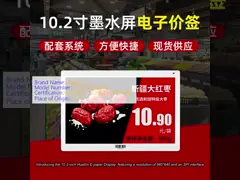 China 10.2 Inch Custom Epaper Display 960*640 SPI Interface Environmental Protection for sale