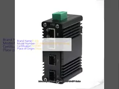 Mini Industrial 2-Port 10/100/1000T 802.3bt 90W PoE + 2-Port 100/1000Base-X SFP Ethernet Switch